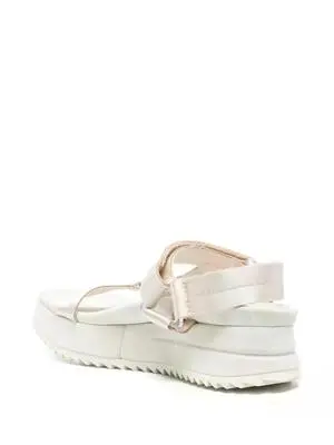 PEDRO GARCIA Beige Satin Touch-strap Platform Sandals