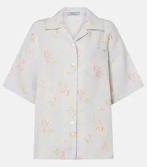 Prada Linen Floral Shirt - Blue