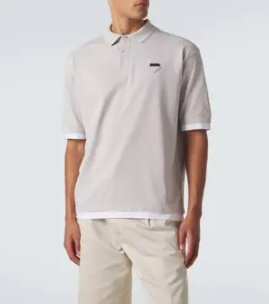 Prada Layered Cotton Piqué Polo Shirt