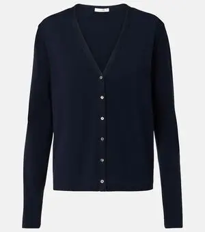 THE ROW Ribbed Knit Cotton Cardigan - Blue