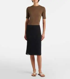 THE ROW Ozzi Silk-blend T-shirt - Brown