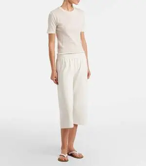 THE ROW Ozias Cropped Sweatpants In Cotton And Silk