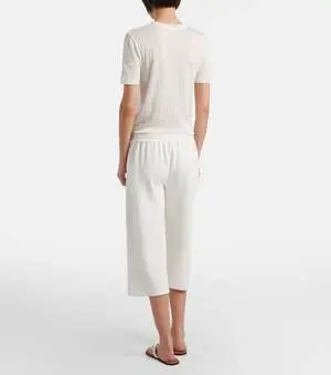 THE ROW Ozias Cropped Sweatpants In Cotton And Silk
