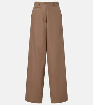 THE ROW Fadry Cotton-blend Gabardine Wide-leg Pants - Brown