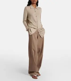THE ROW Fadry Cotton-blend Gabardine Wide-leg Pants - Brown