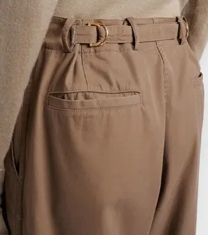 THE ROW Fadry Cotton-blend Gabardine Wide-leg Pants - Brown