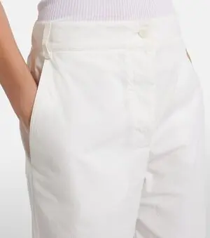 THE ROW Fael Cotton Poplin Straight Leg Pants - White