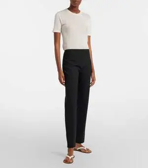 THE ROW Flamenca Wool Straight Leg Pants