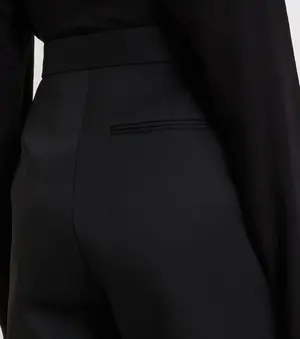 THE ROW Erazna Wool Straight Leg Trousers - Black