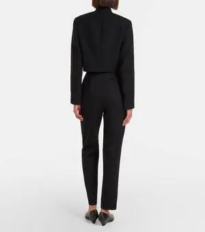THE ROW Erazna Wool Straight Leg Trousers - Black