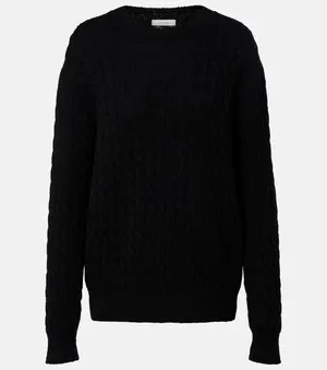 THE ROW Cable-knit Cotton And Linen Sweater