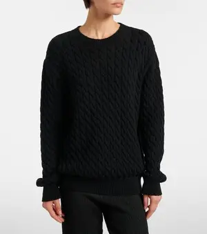 THE ROW Cable-knit Cotton And Linen Sweater