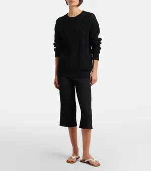 THE ROW Cable-knit Cotton And Linen Sweater