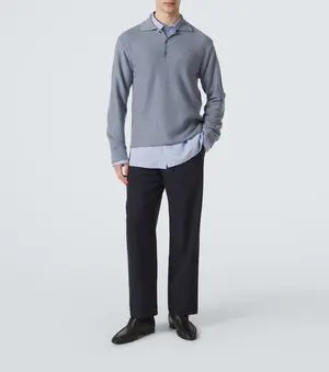 THE ROW Paxon Silk Poplin Jacquard Shirt - Blue
