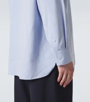 THE ROW Paxon Silk Poplin Jacquard Shirt - Blue