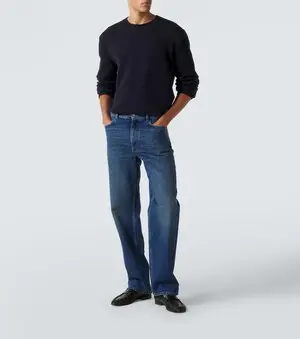 THE ROW Cyrus Cashmere And Alpaca Crewneck Sweater - Blue