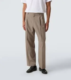 THE ROW Wool Straight Leg Trousers - Grey