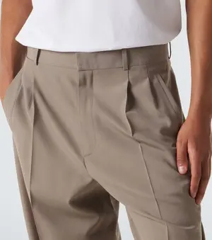 THE ROW Wool Straight Leg Trousers - Grey