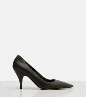 THE ROW Liisa Three Leather Pumps - Brown