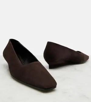 THE ROW June Suede Wedges - Brown