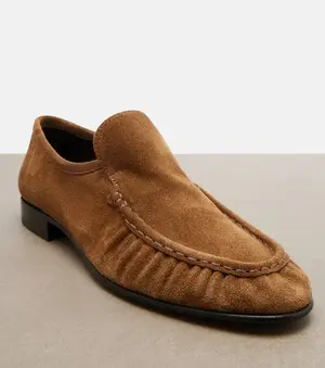 THE ROW Soft Moccasin Two Suede Loafers