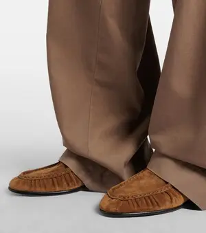 THE ROW Soft Moccasin Two Suede Loafers