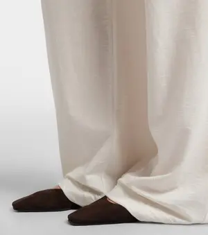 THE ROW June Suede Mules - Brown