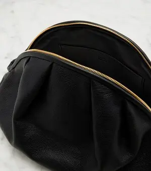 THE ROW Charlotte Small Leather Clutch - Black
