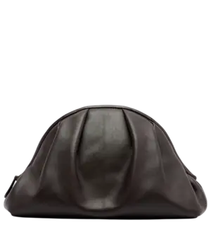 THE ROW Charlotte Small Leather Clutch - Brown