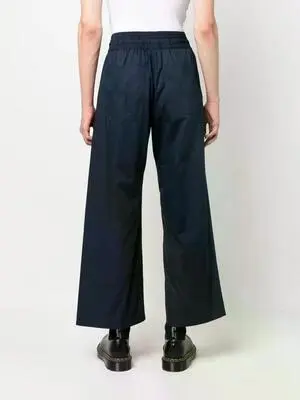 Viktor & Rolf Wide Leg Cotton-blend Trousers With Drawstring