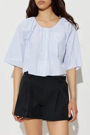 Alexander Wang Striped Cropped Shirt