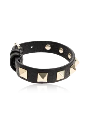 Valentino Garavani Studded Leather Bracelet - Black