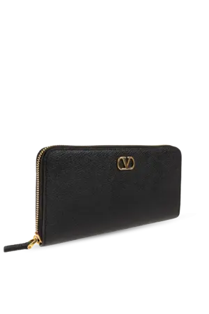 Valentino Garavani Leather Wallet With Logo - Black