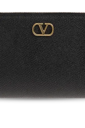 Valentino Garavani Leather Wallet With Logo - Black