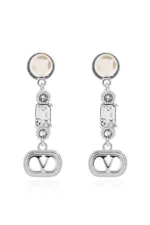 Valentino Garavani Swarovski Crystal Drop Earrings - Silver
