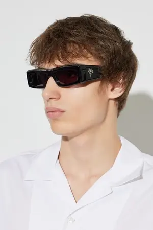 Palm Angels Rectangular Acetate Sunglasses - Black
