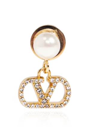 Valentino Garavani Swarovski Crystal V Motif Earrings