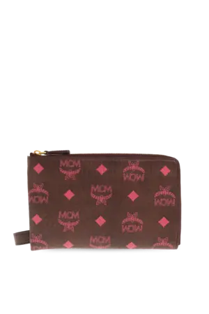 Mcm Monogram Pouch - Brown