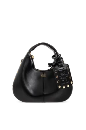 GANNI Studded Leather Hobo Bag