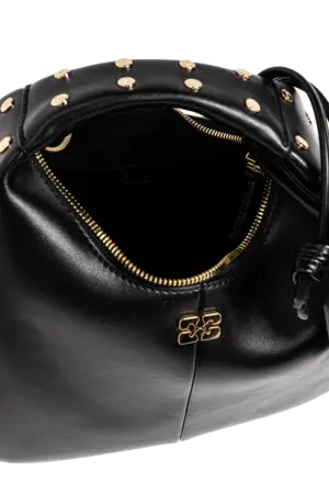 GANNI Studded Leather Hobo Bag