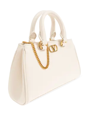 Valentino Garavani Trapezoidal Calf Leather Bag With Monogram Detail