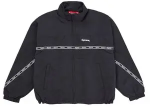Supreme Logo Taping Track Jacket - Black