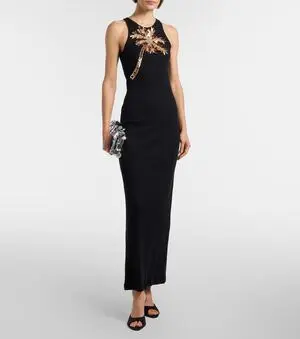 Rabanne Embellished Cotton-blend Maxi Dress