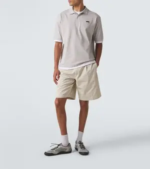 Prada Layered Cotton Pique Polo Shirt - Grey