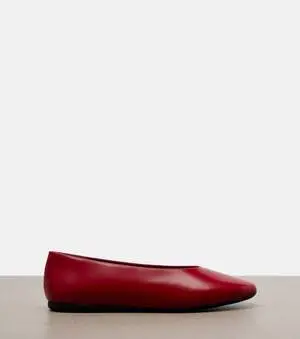 Prada Leather Ballet Flats With Square Toe