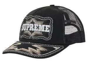 Supreme Western Embroidered Mesh Back 5-panel Cap - Black