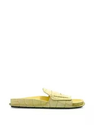Jacquemus Croc-effect Leather Flat Sandals