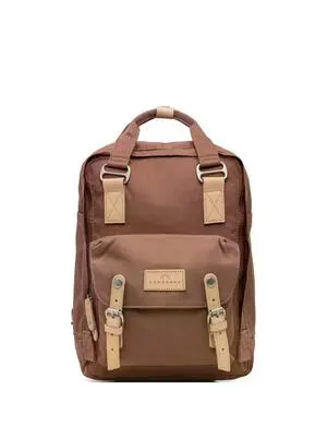 DOUGHNUT Macaroon Leather-trimmed Buckle Backpack - Brown