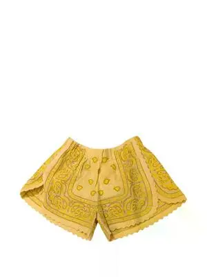 ORSINA Bandana Print Scalloped Edge Shorts