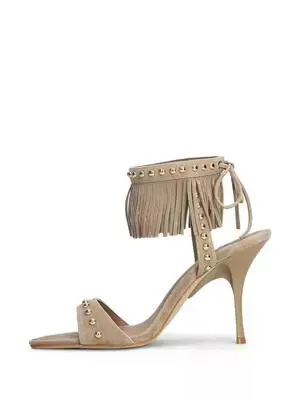 MARC ELLIS Fringed Stud-embellished Sandals